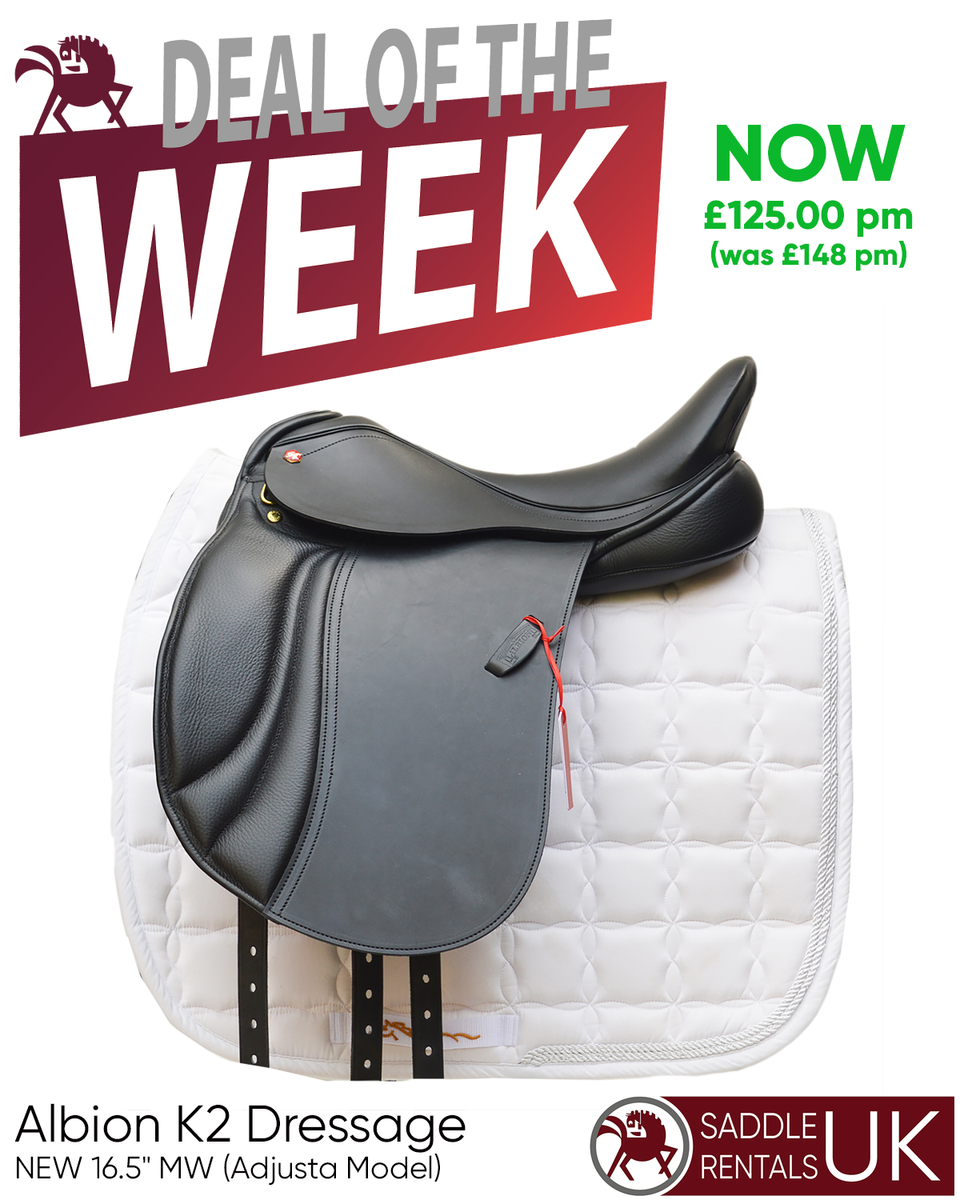 Albion K2 Dressage Saddle - 16.5" MW (Adjusta Model) Black (SKU421) NE ...